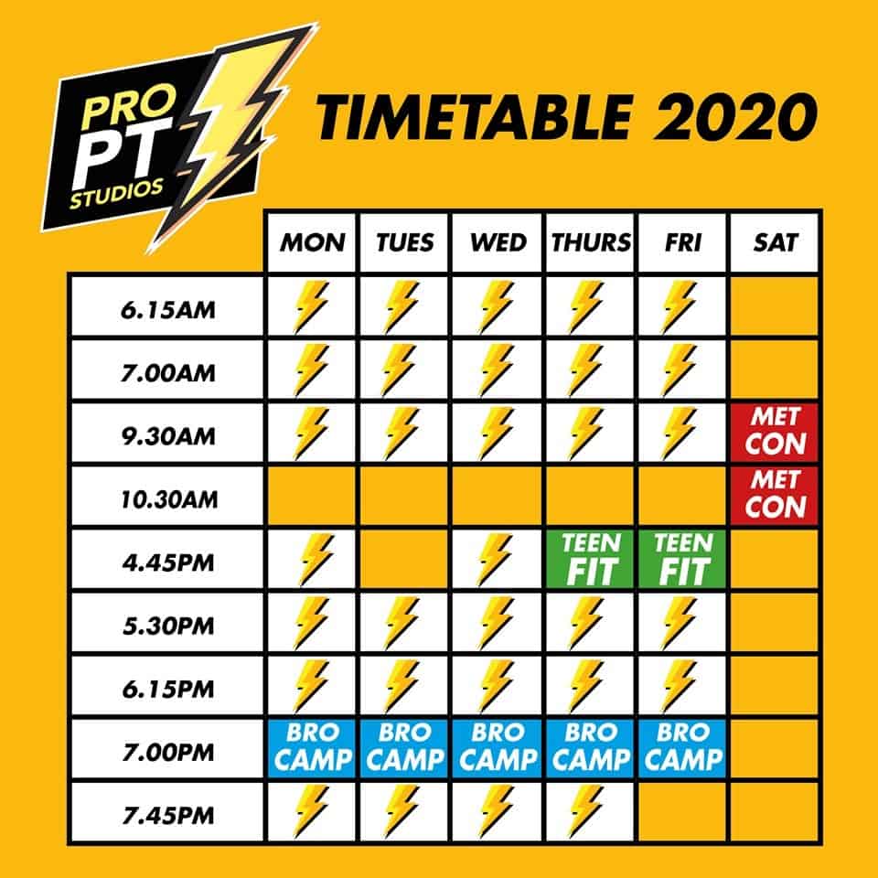 Classes & Times | ProPT Studios
